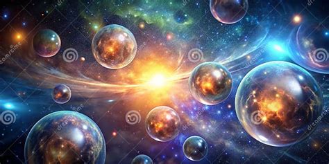 Glowing Orbs Of Light Floating In A Void Of Deep Space Casting Ethereal