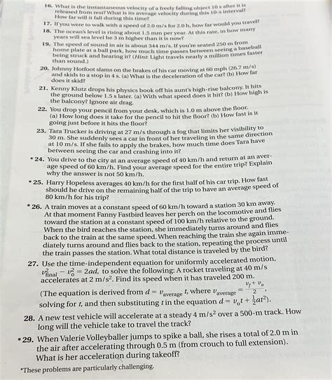 [solved] 16 What Is The Instantaneous Velocity Of A Freely Falling