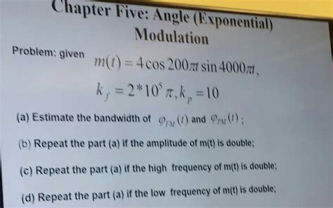 Solved Chapter Five Angle Exponential Modulation Problem