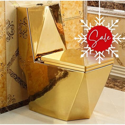 Angular Plain Gold Toilet Royal Toiletry Global