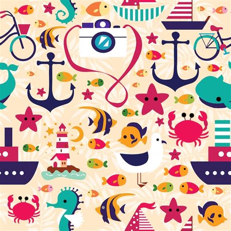 Drucken Sie Wassertier Premium Vektor