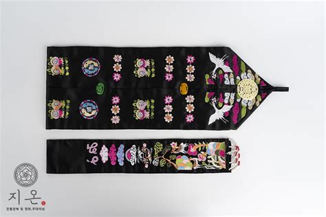 쌍학자수 도투락댕기세트검정 판매 지온