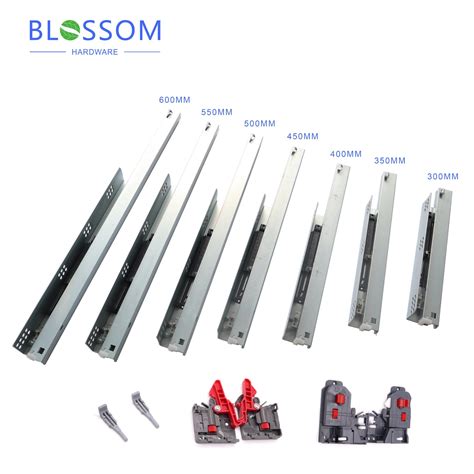 full extension hidden rails soft closing cabinet drawer slides