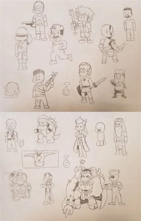 [oc] I Drew Some Mini Characters R Videogames