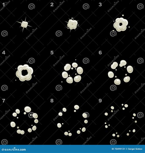Explode Animation Sequence Cartoon Explosion Frames Stock Vector