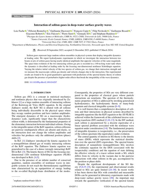 Pdf Interaction Of Soliton Gases In Deep Water Surface Gravity Waves
