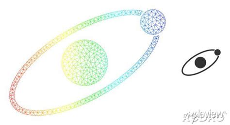 Spectrum Colored Mesh Orbit Vector Model Is Based On Orbit Icon Posters For The Wall • Posters