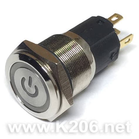 Купити HQ16N/F11Z-12V-EDY-B Кнопка антивандальная 16мм; металл ...