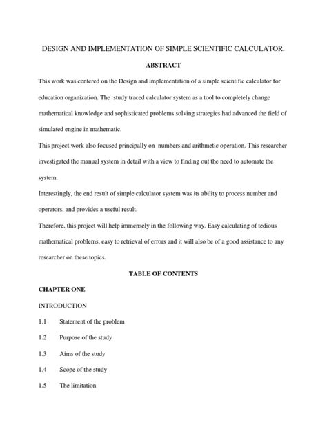 Design And Implementation Of Simple Scientific Calculator Pdf