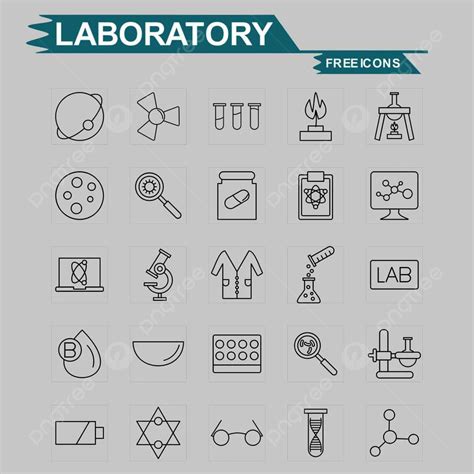 실험실 아이콘 세트 원자 생물학 상 화학 얇은 Png 일러스트 및 벡터 에 대한 무료 다운로드 Pngtree