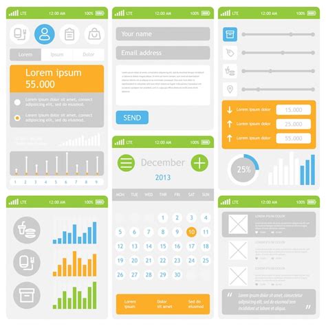 premium vector flat mobile ui design