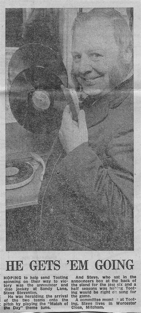 Tooting And Mitcham United V Crystal Palace 1974