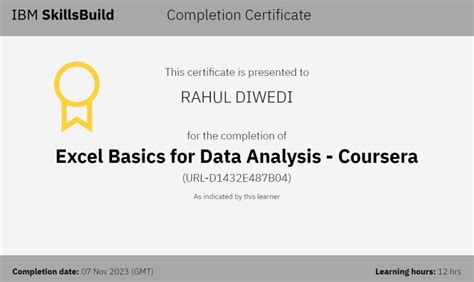Rahul Diwedi On Linkedin Completed My Excel Basics From Ibm