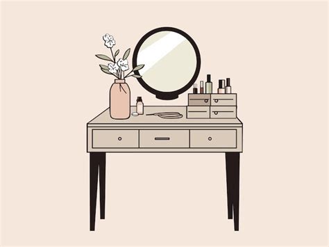 Premium Vector Illustration Of Glamorous Haven Makeup Table Design