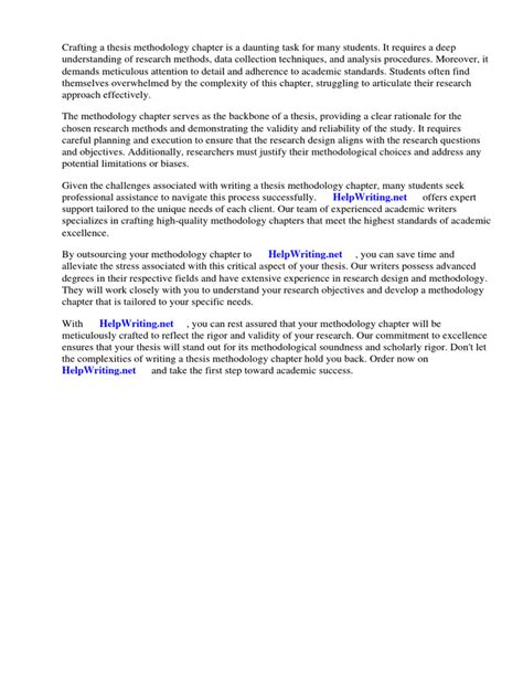 Writing A Thesis Methodology Chapter Pdf Methodology Scientific