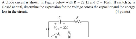 solved a diode circuit is shown in figure below with r 22Ω