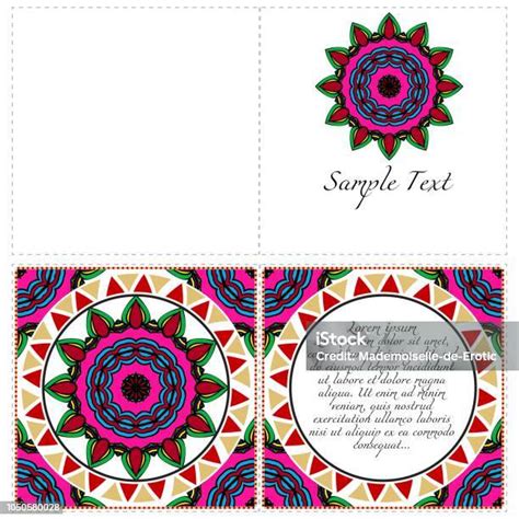 인사말 및 비즈니스 카드에 대 한 서식 파일이입니다 벡터 일러스트입니다 와 오리엔탈 패턴입니다 만다라입니다 웨딩 초대장 0명에 대한 스톡 벡터 아트 및 기타 이미지 Istock