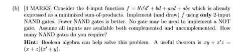 solved consider the 4 input function integral b c d