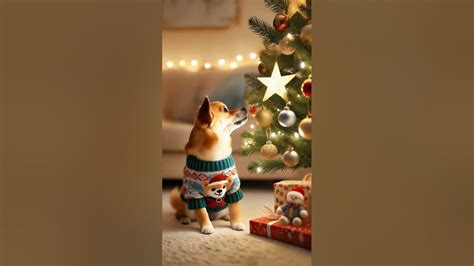 크리스마스트리를 처음본 아기 진돗개 Youtube