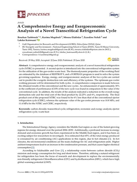 A Comprehensive Energy And Exergoeconomic Analysis Of A Novel Transcritical Refrigeration Cycle