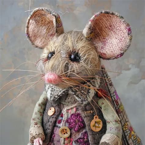 Premium Photo A Stuffed Mouse Wearing A Coat And Hat