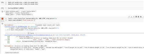 how to fix error s in loading state dict for awd lstm when using