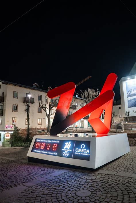Countdown Clock 2026 Winter Olympics Cortina D Ampezzo Italy Stock