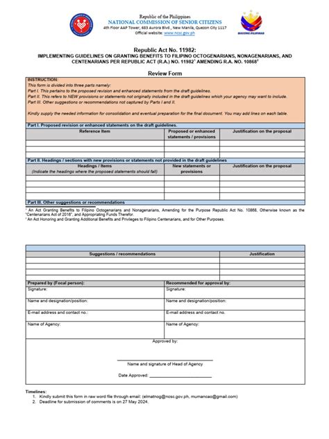 Ncsc Review Form Template Pdf Philippines Justice