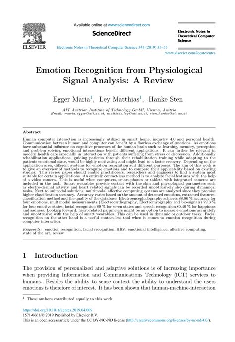 PDF Emotion Recognition From Physiological Signal Analysis A Review