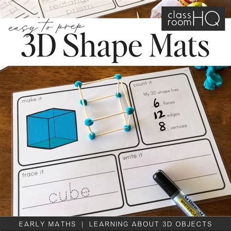 3d shape make it count it write it playdough mats australian teachers
