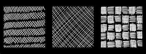 Patterns With Hand Drawn Linear Hatching And Crosshatching Textures