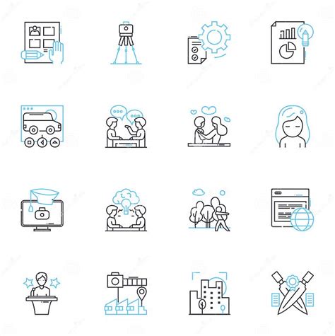 Cloud Computing And Storage Linear Icons Set Virtualization