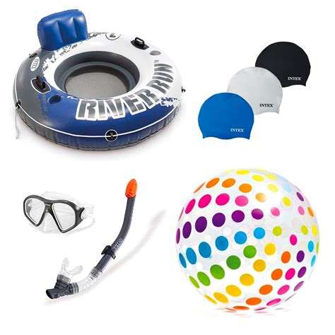 აუზის სეტი გასაბერი რგოლი 1 ადგ And გასაბერი ბურთი And საცურაო ქუდი