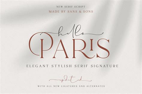 Hello Paris Serif Extra Light Svg Font Cricut Font Silhouette Font Wedding Font Logo Font