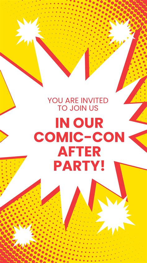 Free Comic Con Party Instagram Story Template To Edit Online