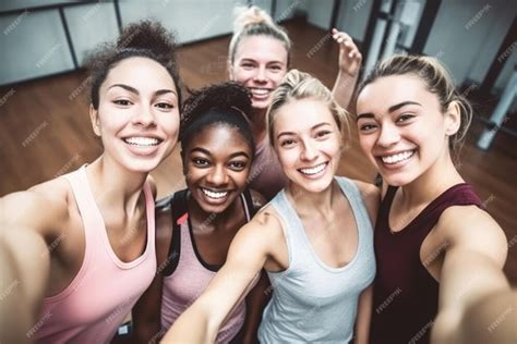 Premium Ai Image Shot Of A Group Of People Taking Selfies Together At