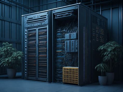 premium ai image working data center full of rack servers and