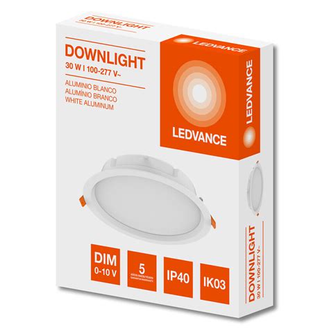 Downlight Led Dimable 30w 865 3400lm Ip40 100 277v Ledvance Lynaled