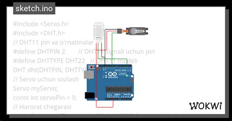 Servo Va Analog Termometr Wokwi ESP STM Arduino Simulator