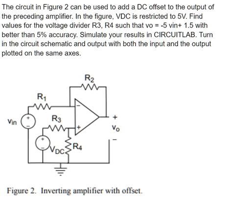 solved the circuit in figure 2 can be used to add a dc offset to the