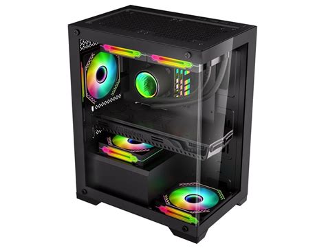 Cit Range Matx Case In Black With 6 Port Hub Pwm And 3 X Argb Fans