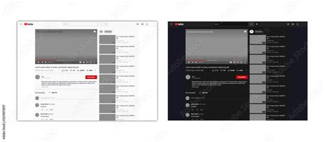 Youtube Multimedia Player Window Template Youtube Video Template Set Isolated Youtube Screen