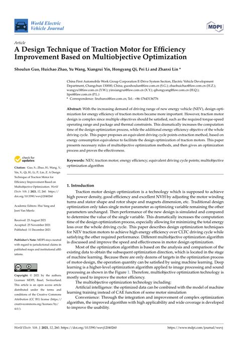Pdf A Design Technique Of Traction Motor For Efficiency Improvement