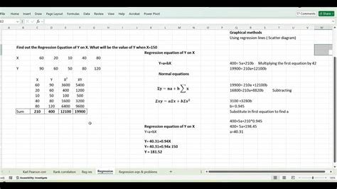 A17regression Analysis Using Excel Data Analysis Toolpak Youtube