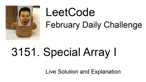 3151 Special Array I Day 128 Leetcode February Challenge Youtube