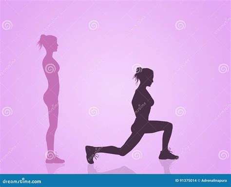 The Girl Does Sports Exercises The Girl Bent Over And Touched The Ground With Her Hands