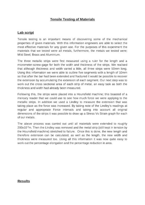 Docx Tensile Testing Of Materials Dokumen Tips