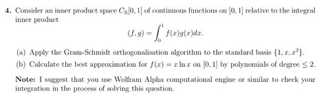 solved 4 consider an inner product space cr[ of continuous