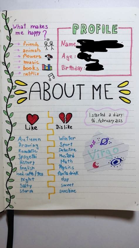 Diary First Page Ideas Writing