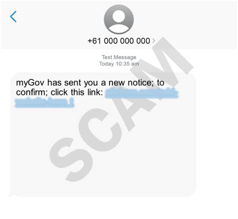 MyGov Text Message Link Scams Managing Your Money Services Australia